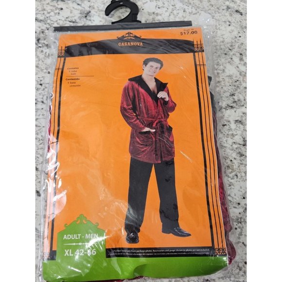 Other | Mens Xl 4246 Casanova Costume Cosplay Red Velvet Robe Belted ...